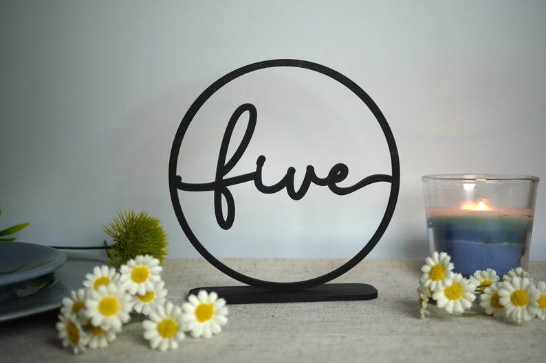 Wooden Wedding Table Number - Custom Table Sign , Gold Wedding Table ...