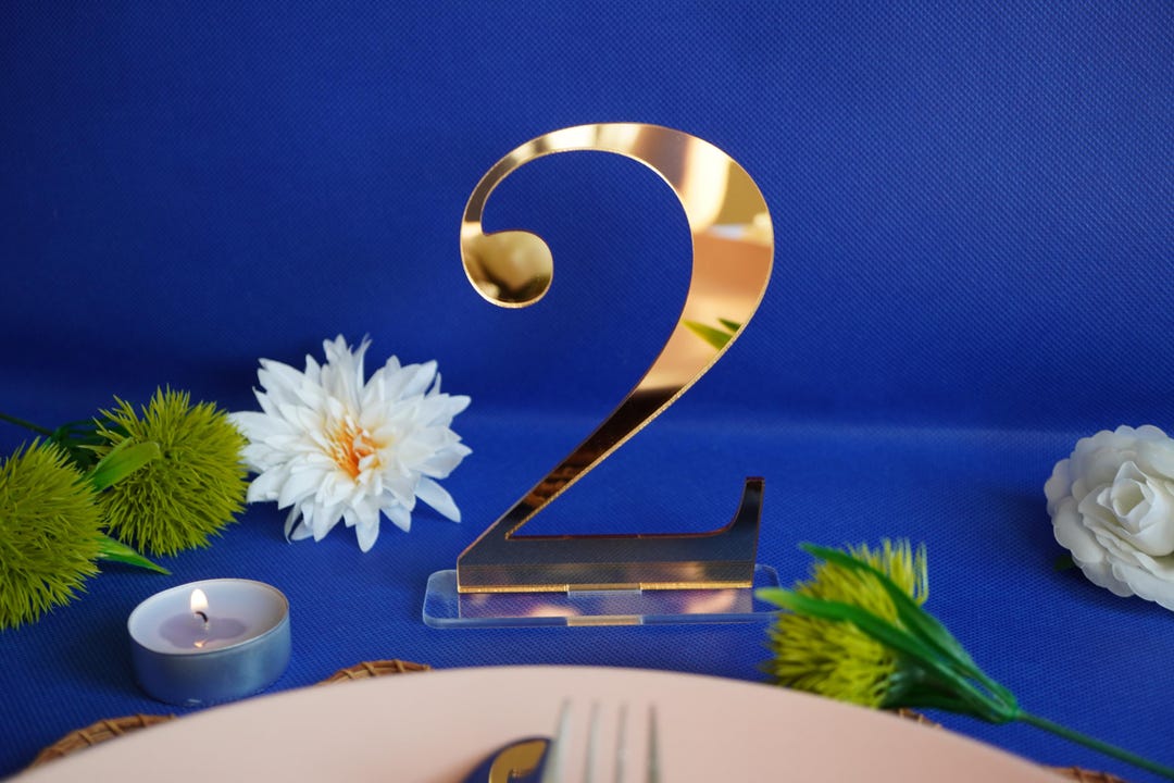 Gold Mirror Acrylic Wedding Table Numbers Mirror Gold Table Numbers ...