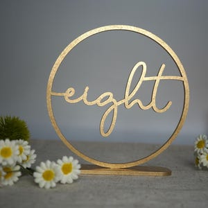 Wooden Wedding Table Number - Custom Table Sign , Gold Wedding Table ...