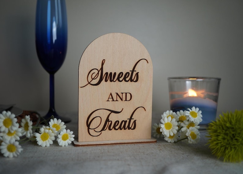 Personalized Sweets and Treats Table Sign: Acrylic & Wood Wedding Decor ...