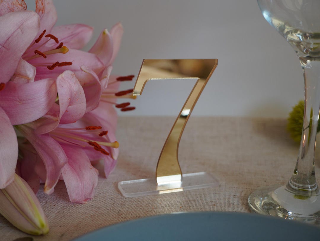 Gold Acrylic Numbers, Laser Cut Table Names Wedding Table Numbers ...