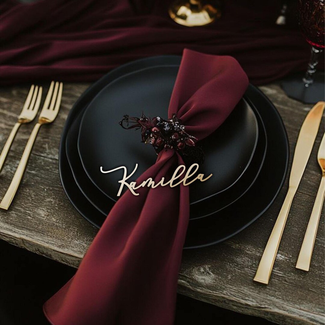 Personalized Wedding Place Cards, Laser Cut Names, Wood & Acrylic Table ...
