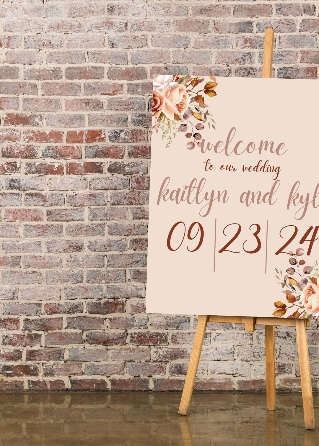 Wedding Welcome Sign Fall Color Scheme Template Download - Etsy