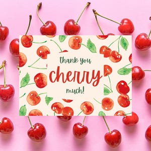 Thank You Cherry Much Thank You Card Canva Template Download - Etsy