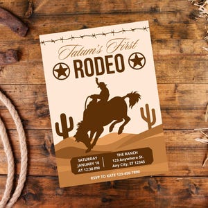 Rodeo Cowboy Kid's Birthday Invitation Template Download - Etsy
