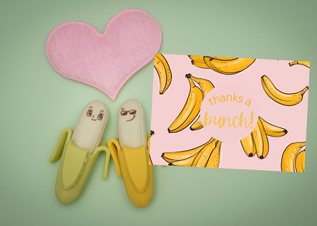 Thanks A Bunch Banana Thank You Card Template Download - Etsy
