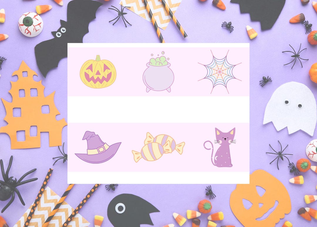 Cute Pastel Halloween Bulletin Border Cut and Attach Template Download ...