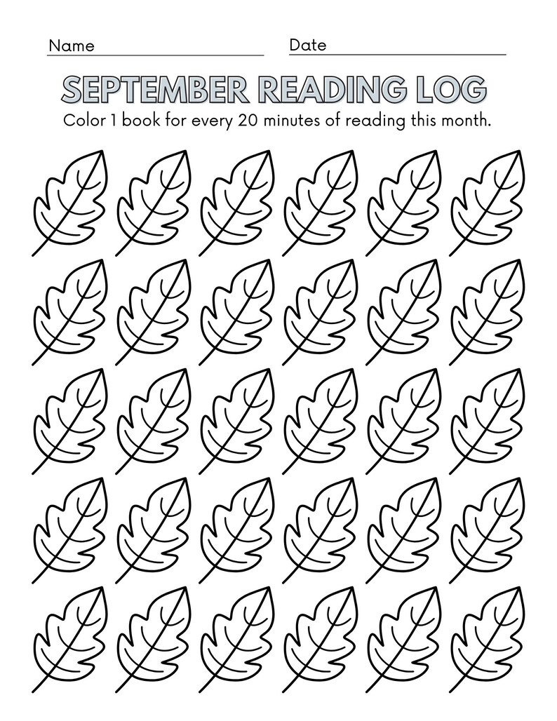 Reading Log Printable - Etsy