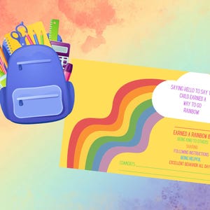 Way to Go Rainbow Card Teacher Send Home Canva Template Download - Etsy