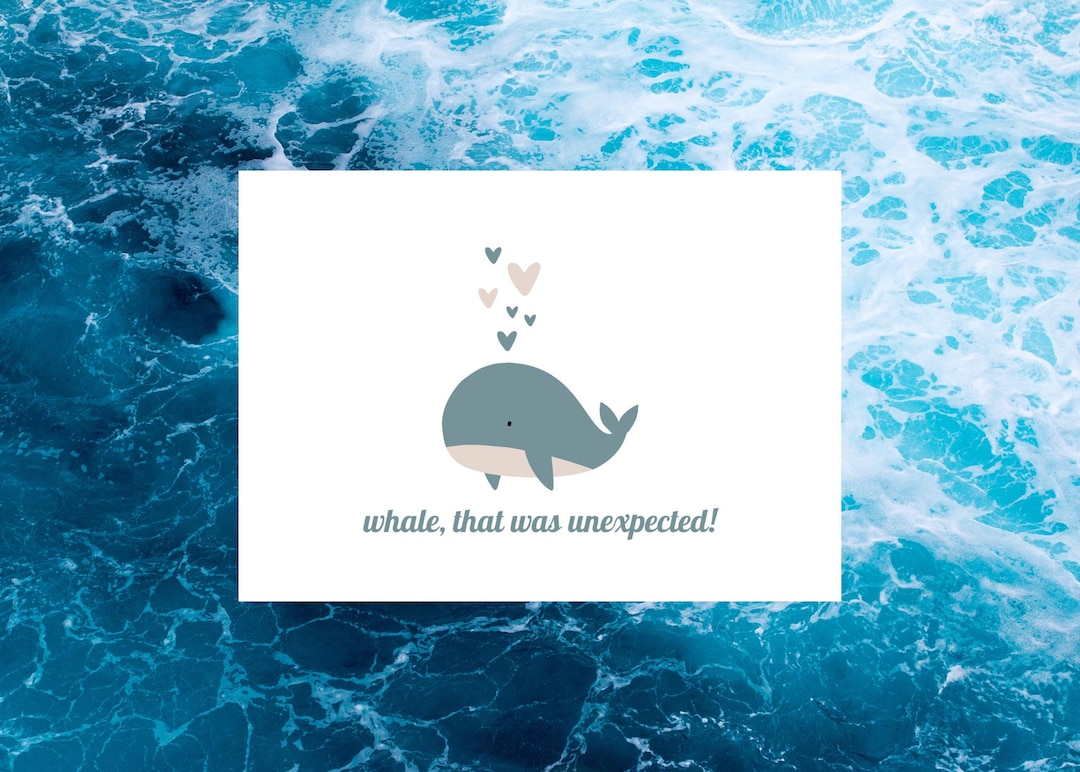 Whale Pun Thank You Card Template Download - Etsy