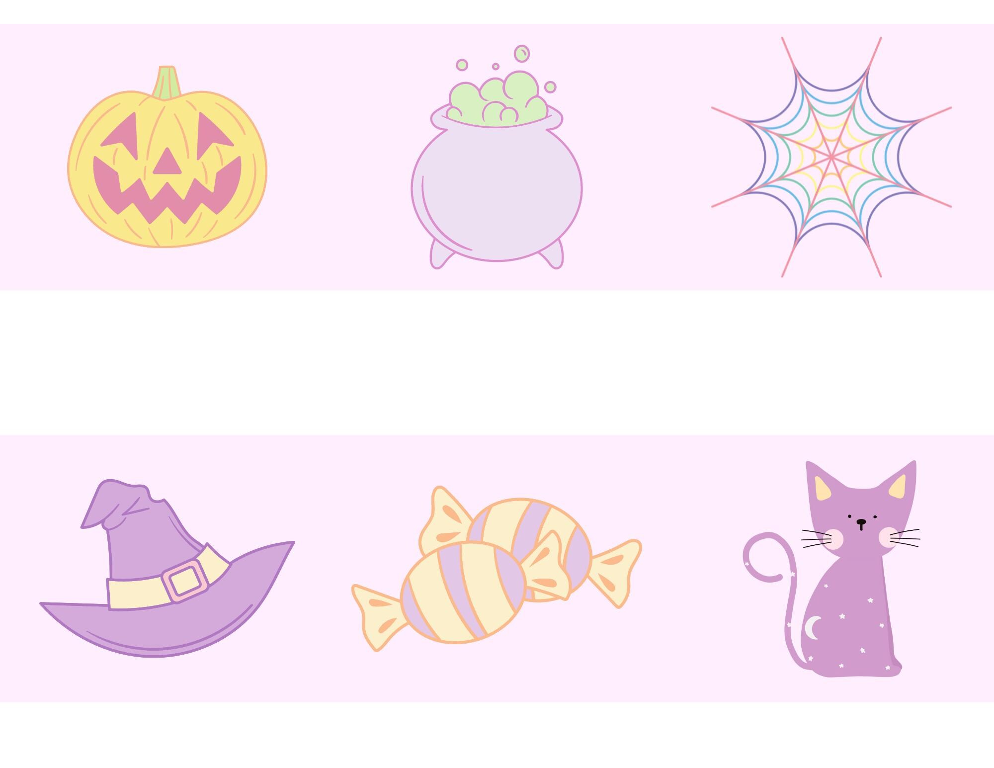 Cute Pastel Halloween Bulletin Border Cut and Attach Template Download ...