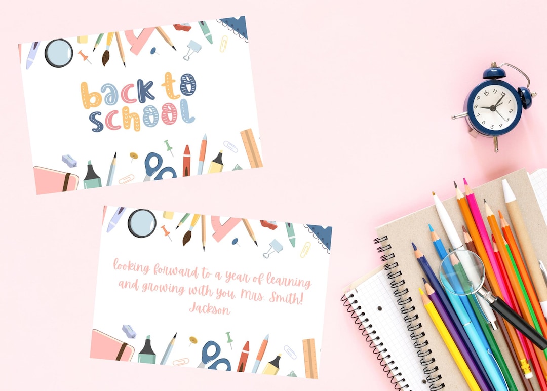 Back to School Teacher Card Template: Printable Gift (canva Download ...