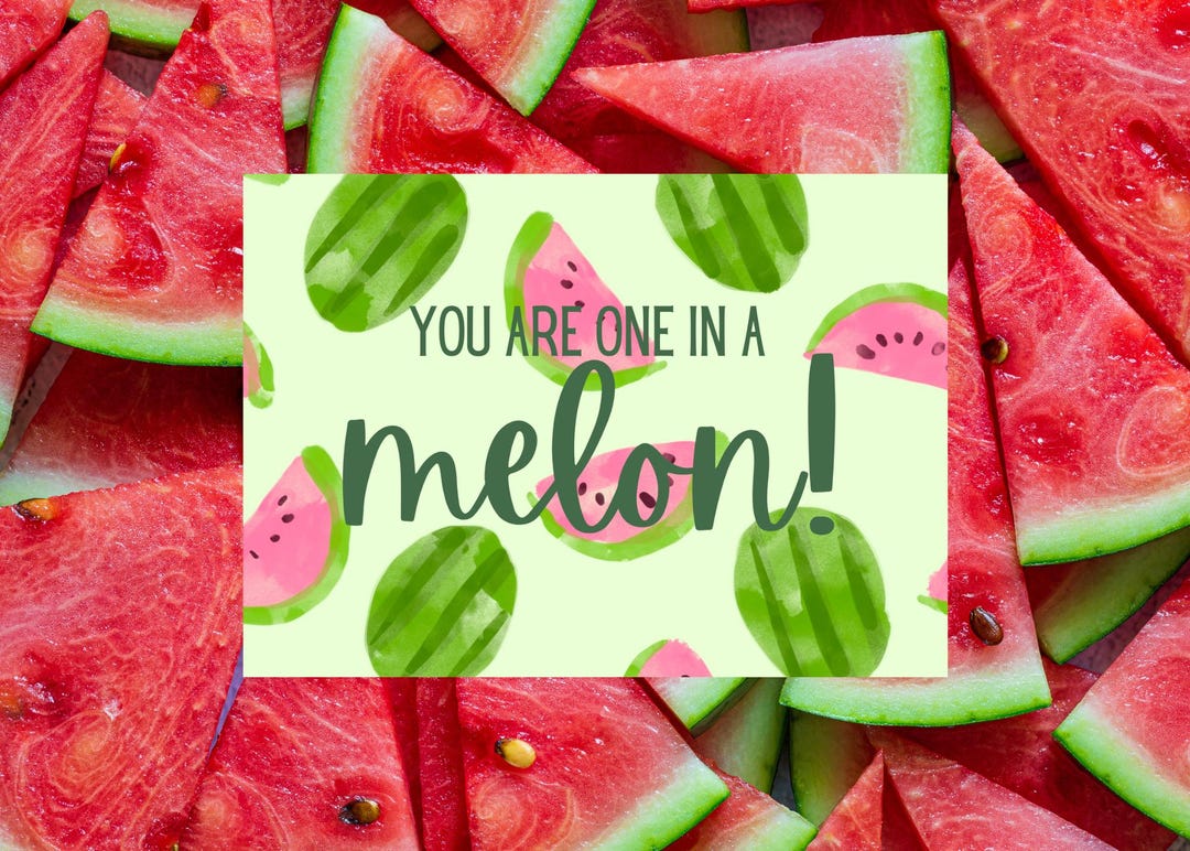 One in a Melon Thank You Card Template Download - Etsy