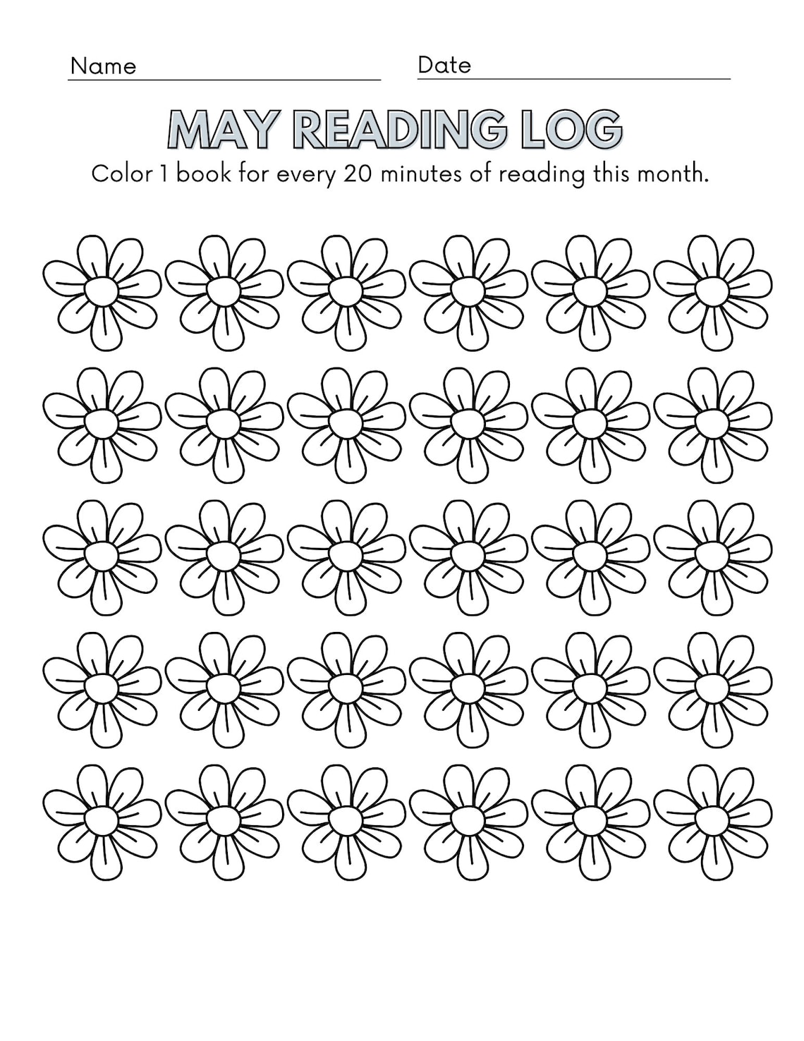 Reading Log Printable - Etsy