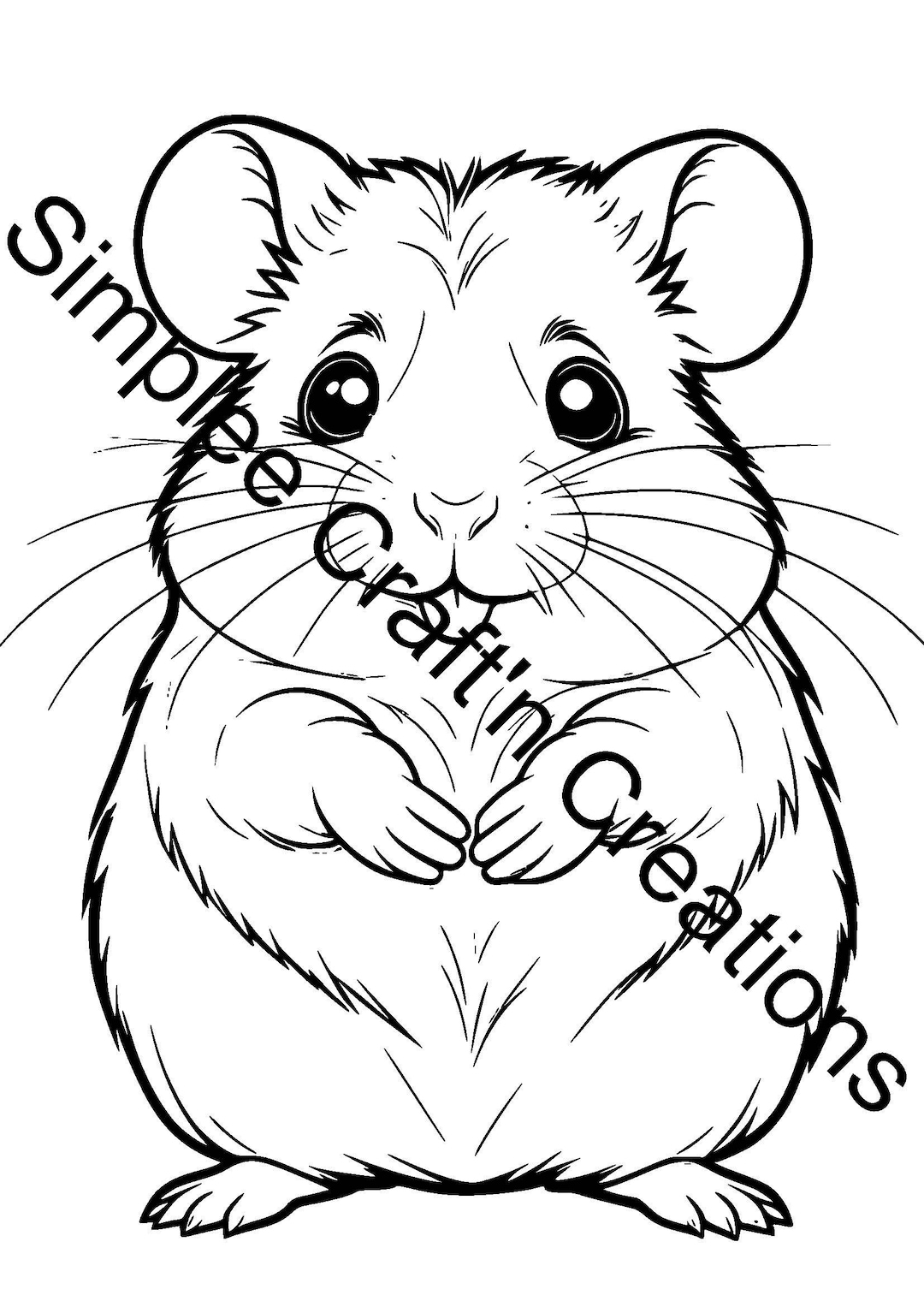 Kids Coloring Page | Coloring Page for Kids | Cute Hamster Coloring ...
