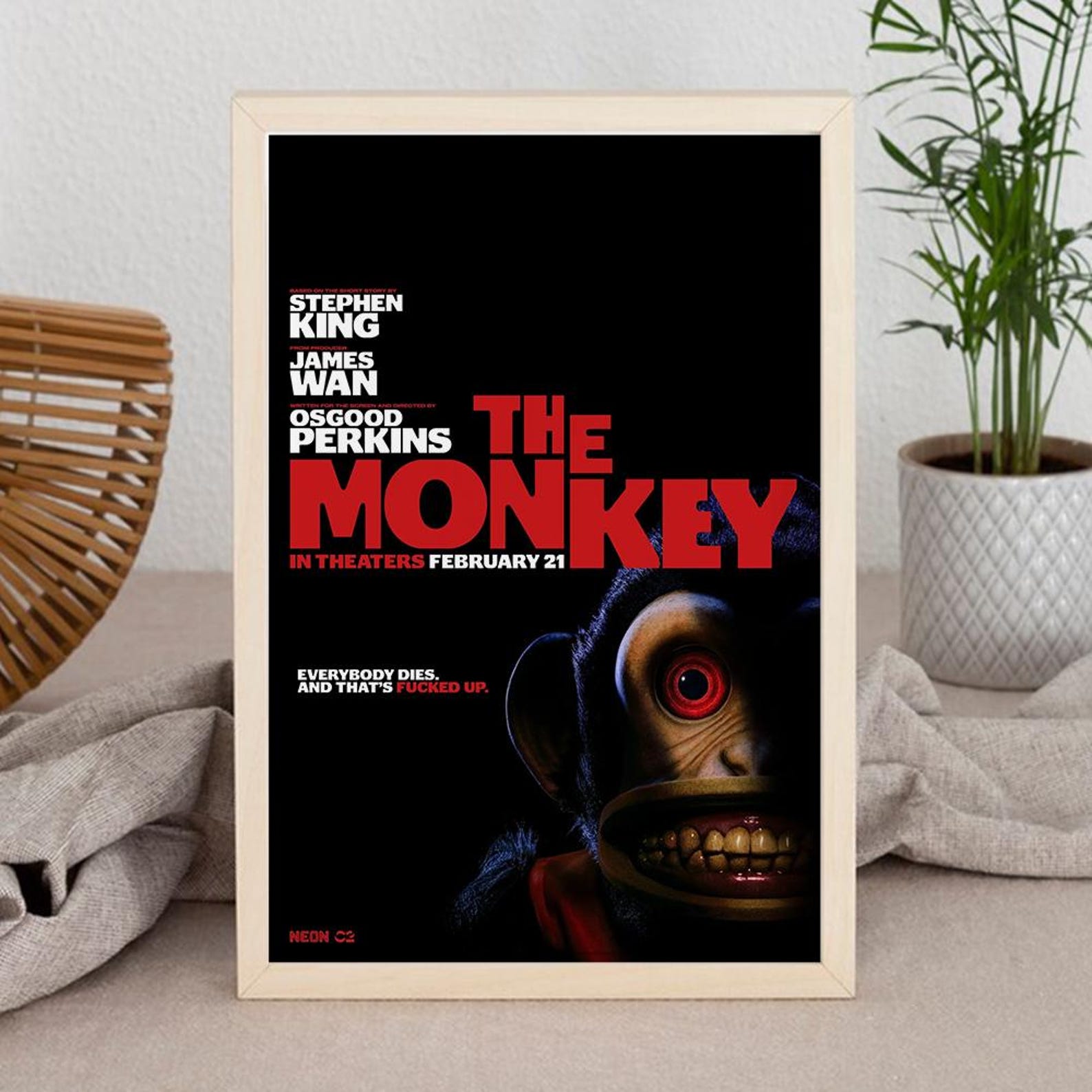 The Monkey 2025 Movie Posters, Minimalist Art, Modern Art, Home Decor ...
