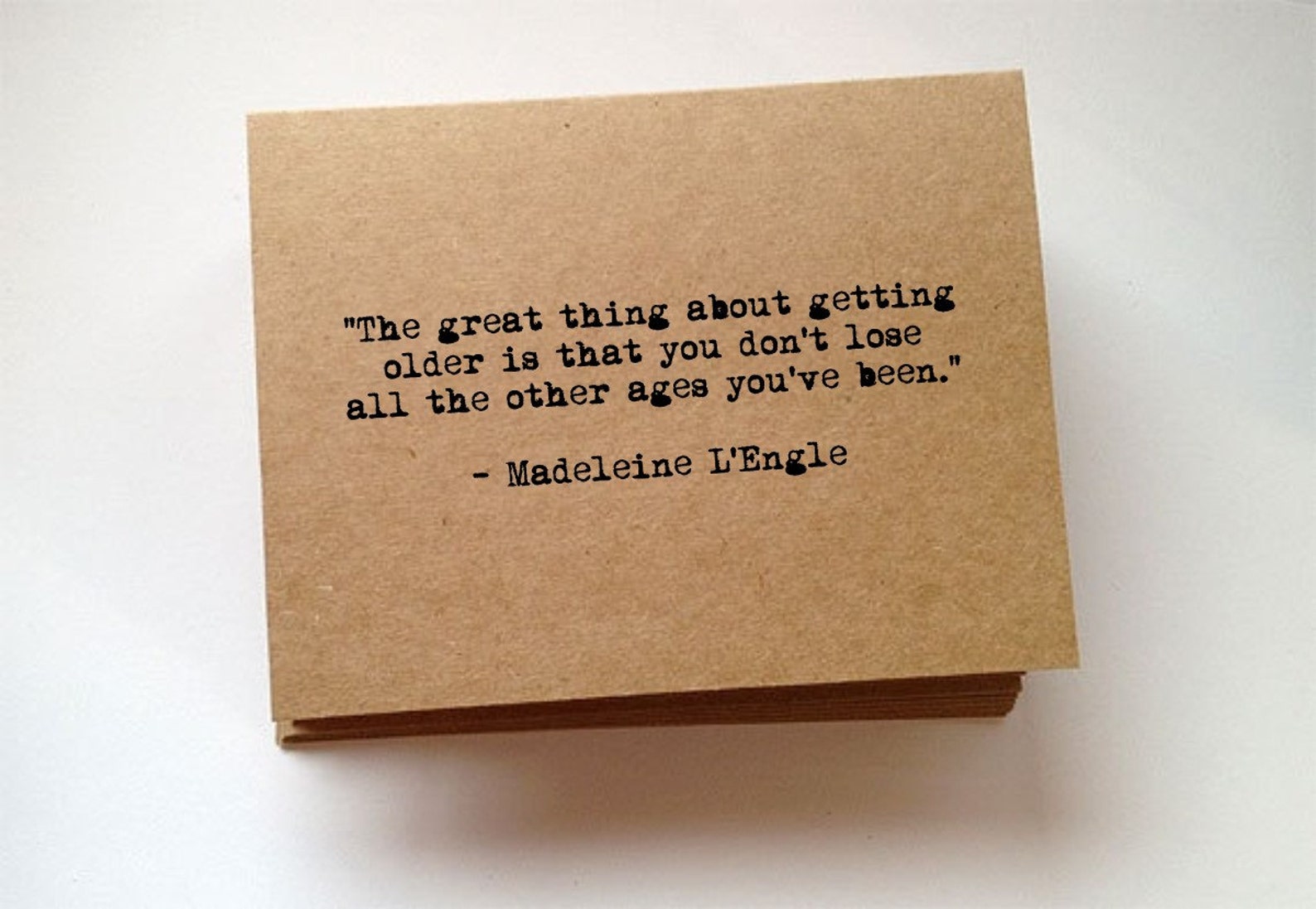 5-pack Birthday Cards Madeleine L'engle Quote Vintage Typewriter Font ...