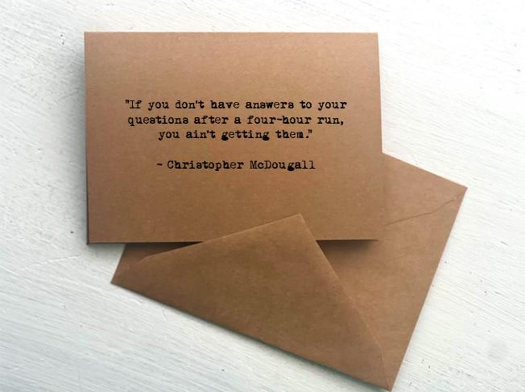 Funny Marathon Running Quote Blank Note Card Vintage Typewriter Font - Etsy