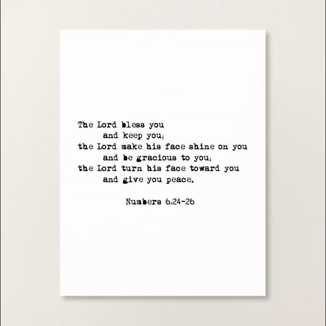 Aaronic Blessing Print - Numbers 6, Priestly Blessing - Printed in ...