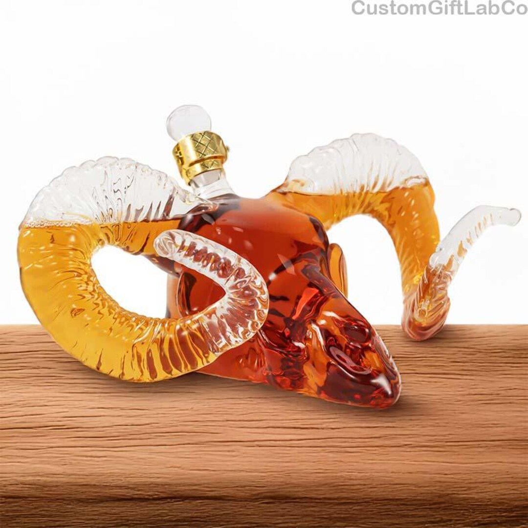 Baphomet Goat Head Whiskey Decanter Lead Free Glass Barware for Liquor ...