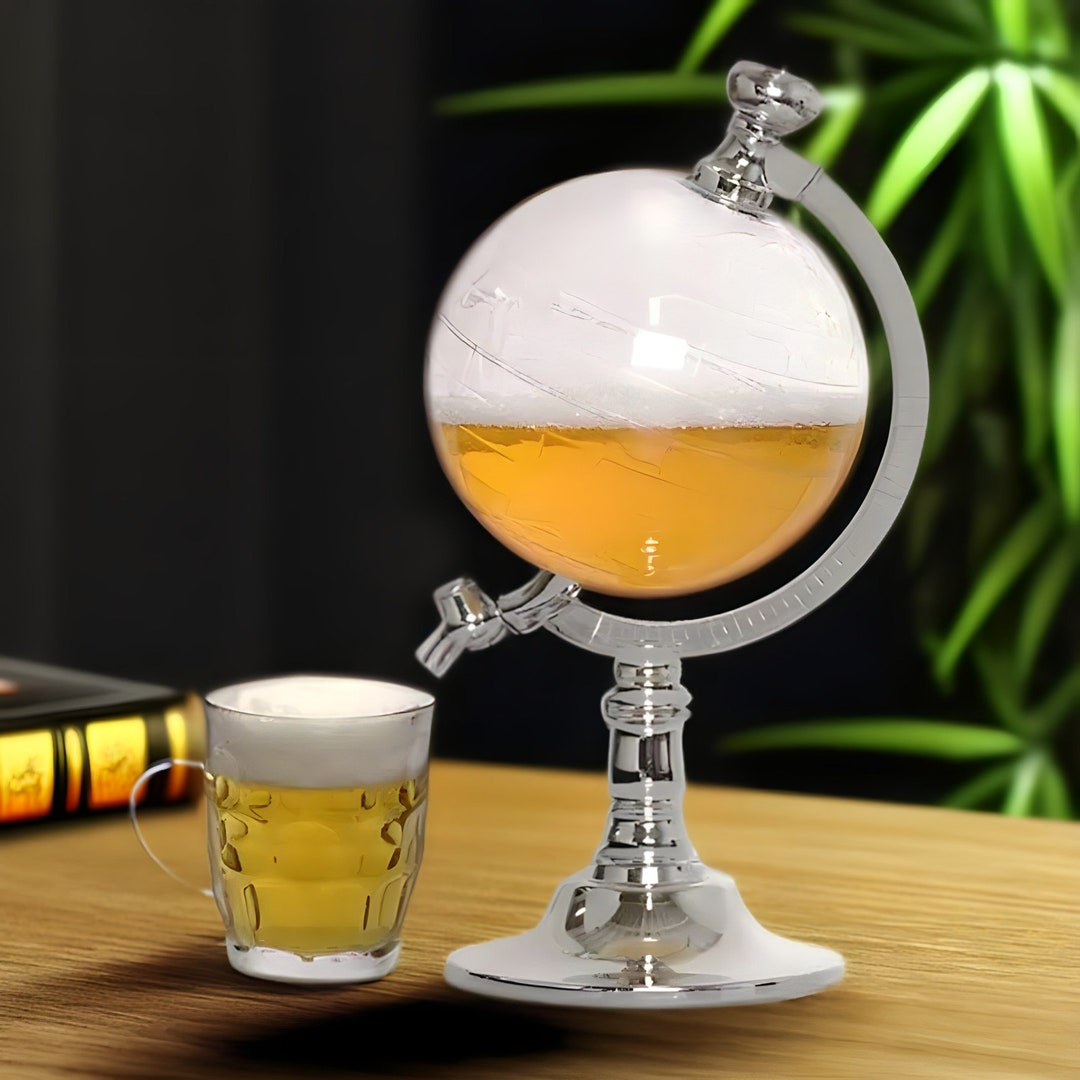 1.5L Whiskey Decanter Set Globe Dispenser Antique Glass Liquor Wine ...