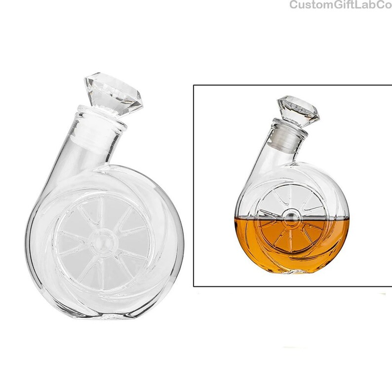 Blower Shaped Glass Decanter With Airtight Ornate Stopper for Wine ...