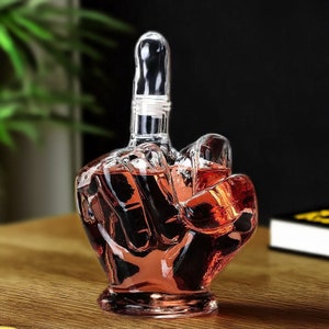 Finger Shaped Whiskey Decanter, 1000ml Lead-free Glass, Unique Barware ...