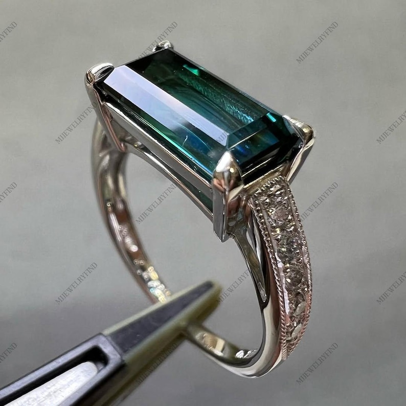 Vintage Indicolite Tourmaline Gemstone Ring 925 Sterling Silver ...