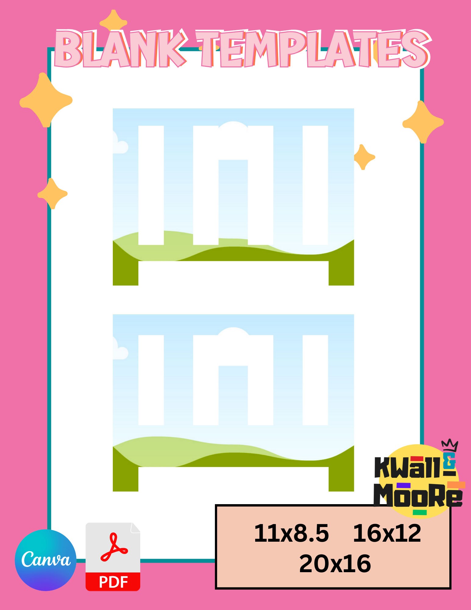 3 Size Blank Editable Baby Crib Template With Two Front Options and ...