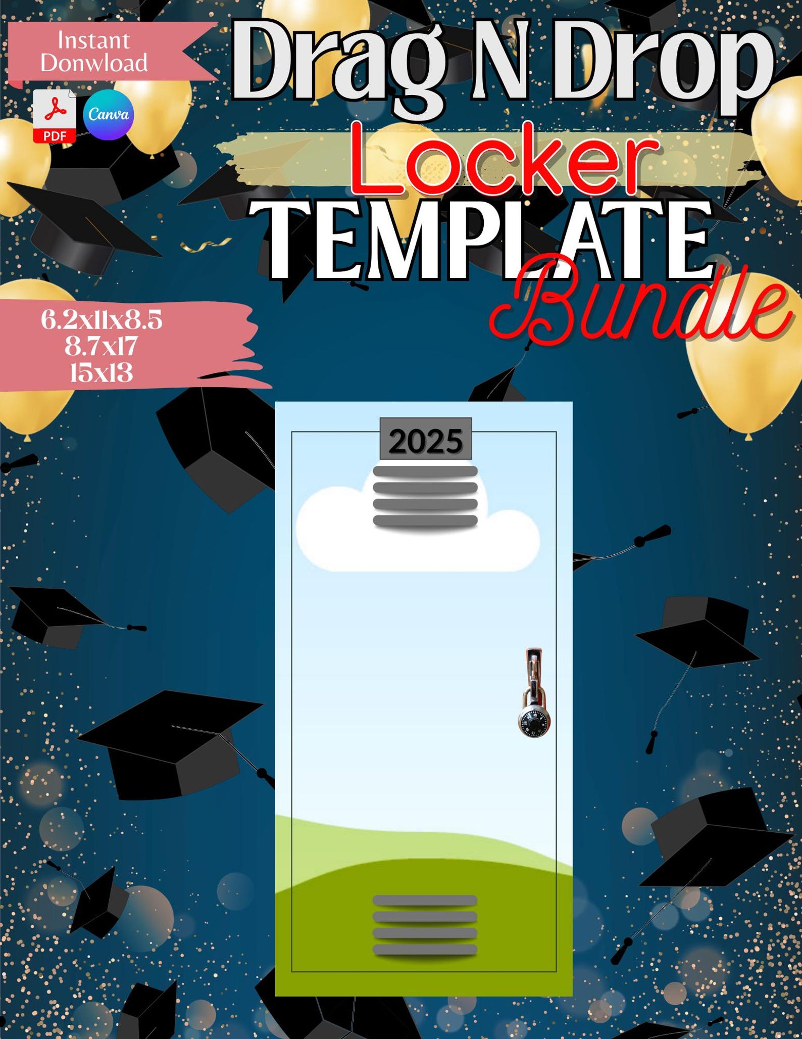 Drag N Drop Senior Locker Gift Box Template, Custom Gift Box, Drag N ...