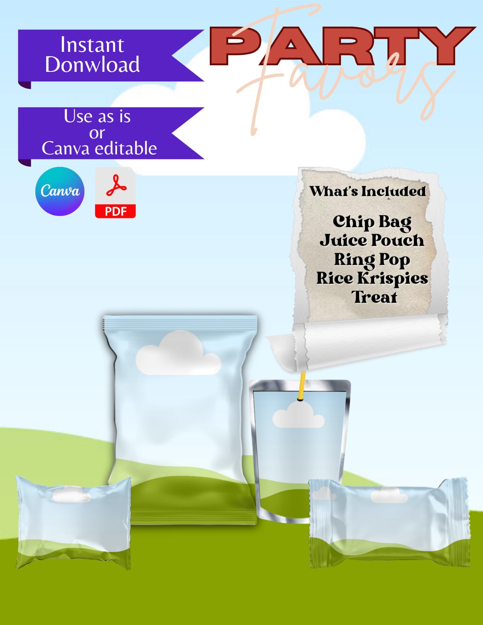 Custom/editable Party Favor Drag and Drop Mockup Template, Party Favor ...