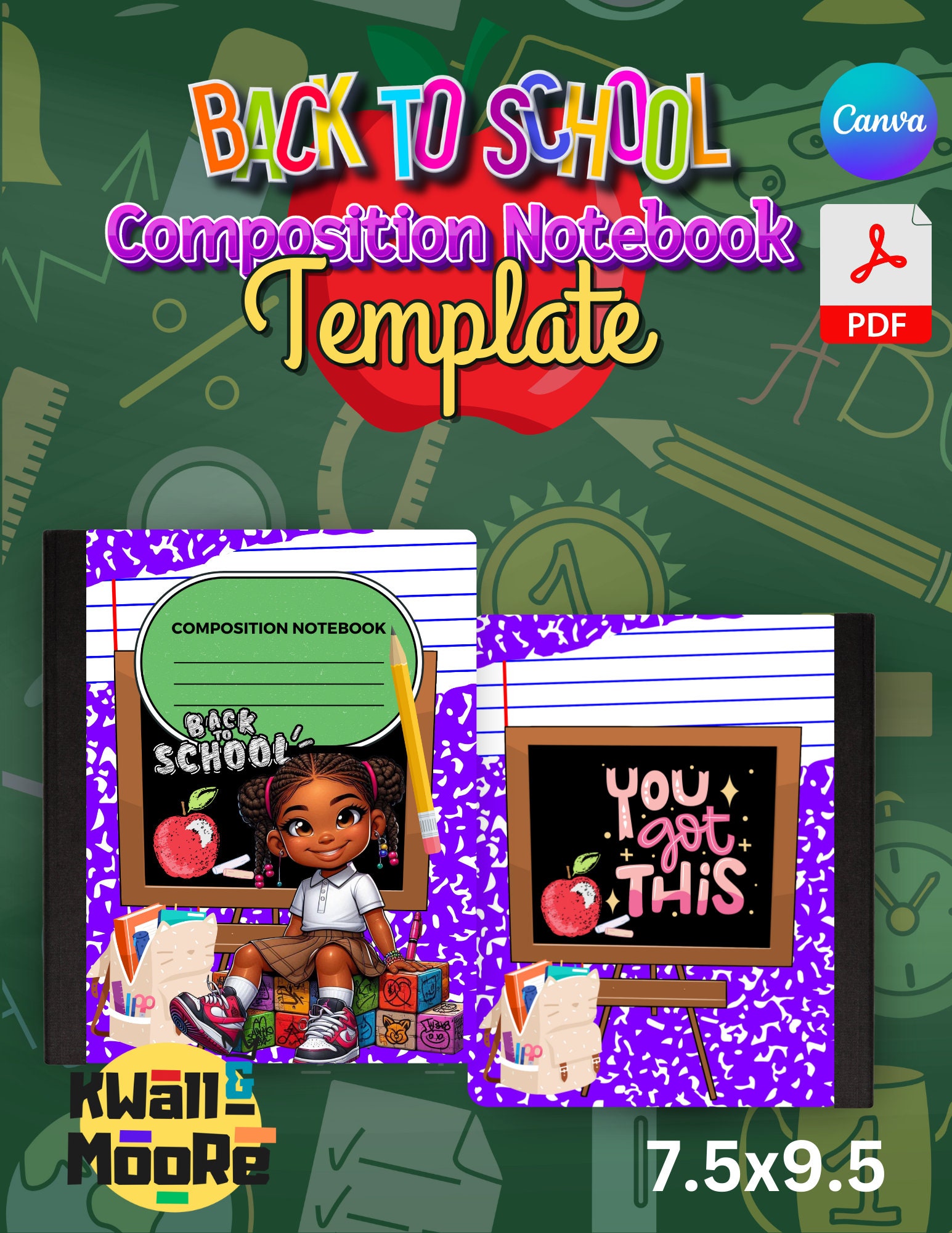 Editable Back 2 School Composition Notebook Template, Back to School ...