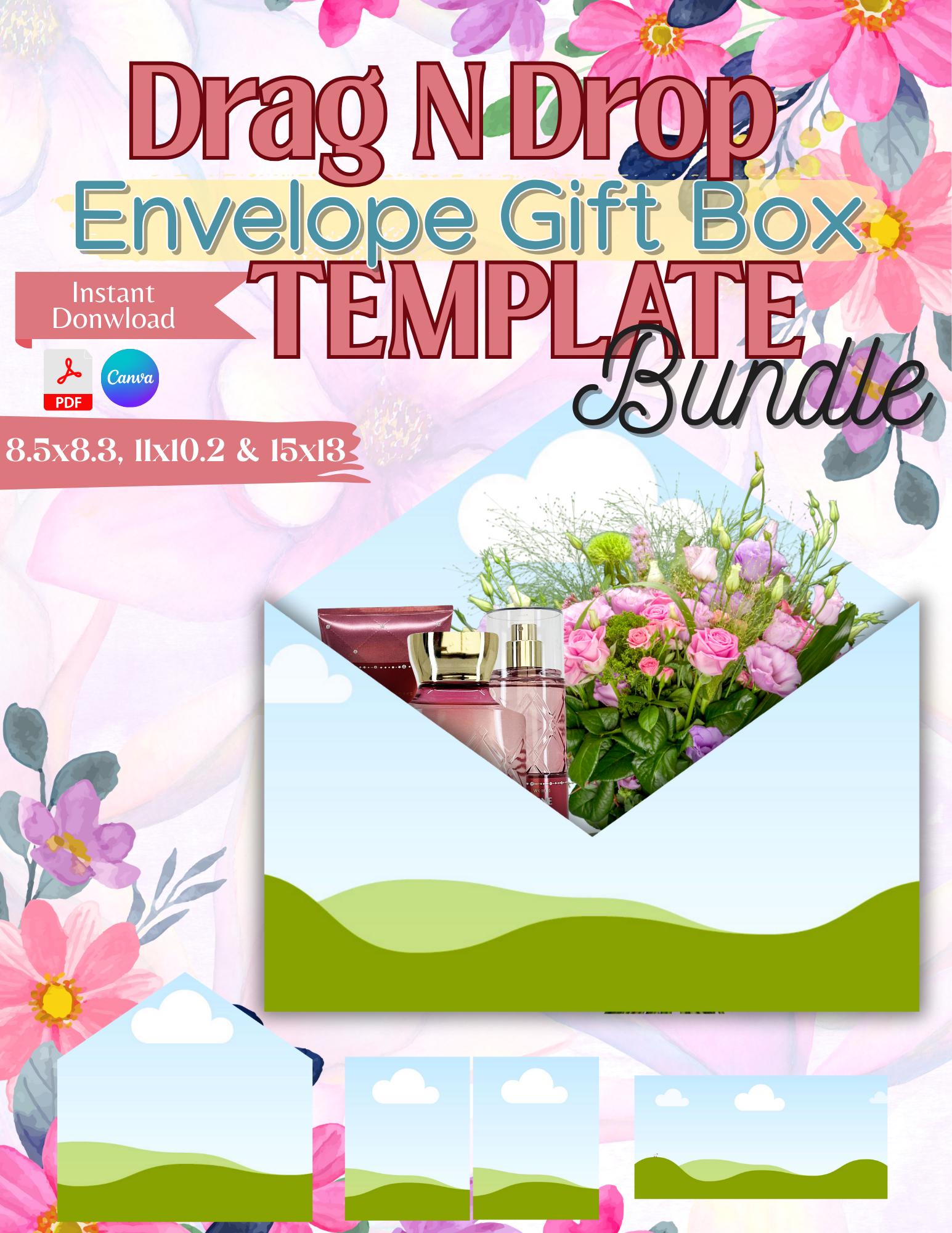 Drag N Drop Envelope Gift Box Template, Custom Gift Box, Drag N Drop ...