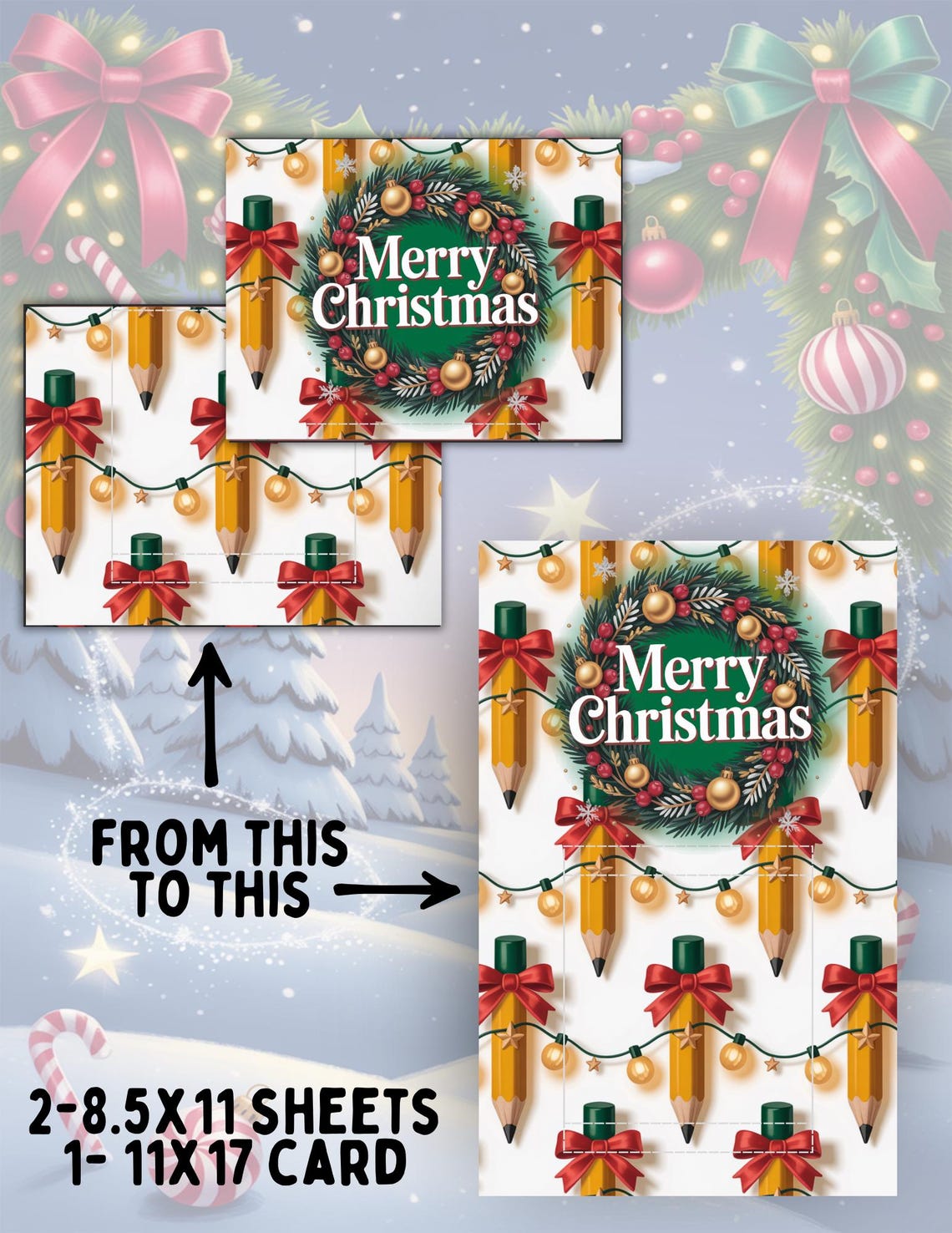 30- 11x17 Christmas Treat Card Template Bundle Tutorial Included - Etsy