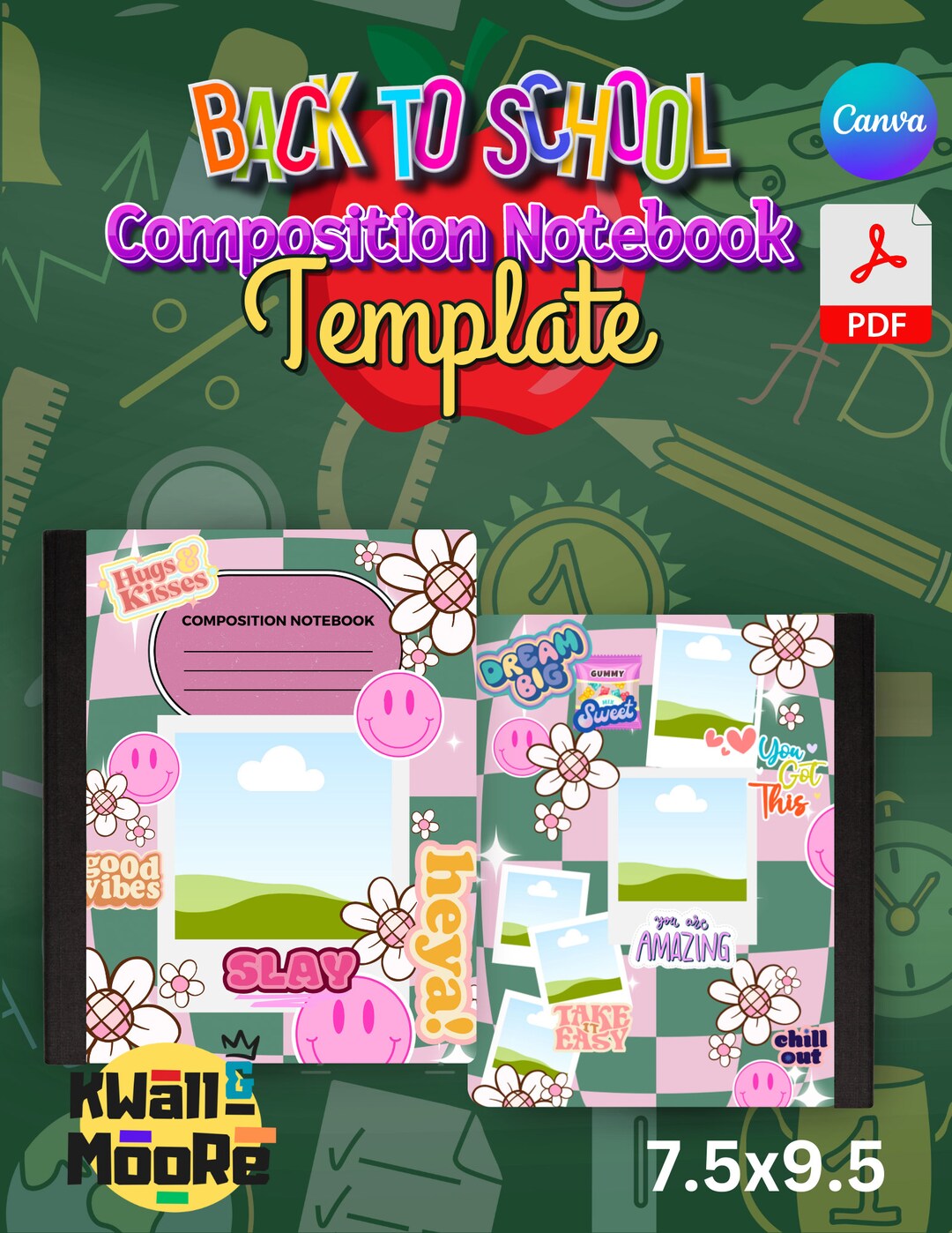 Editable Back 2 School Composition Notebook Template, Back to School ...