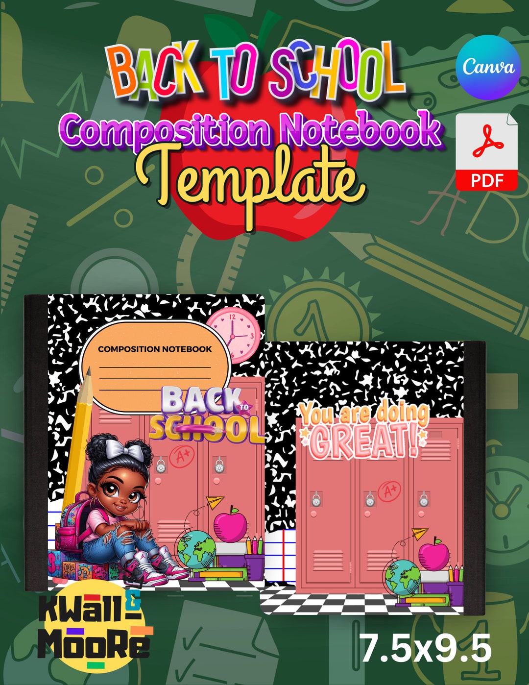 Editable Back 2 School Composition Notebook Template, Back to School ...
