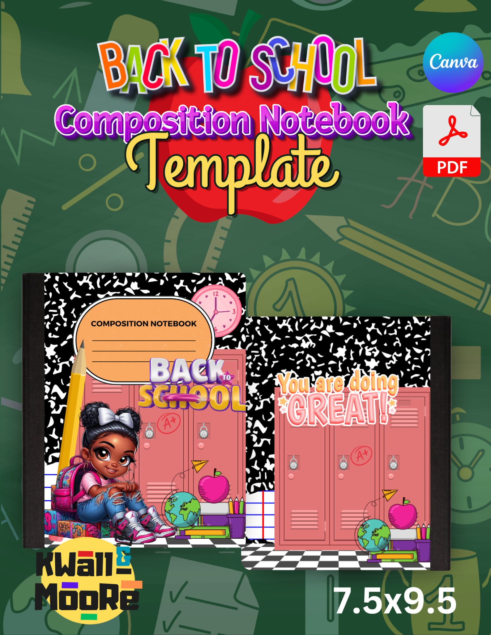 Editable Back 2 School Composition Notebook Template, Back to School ...