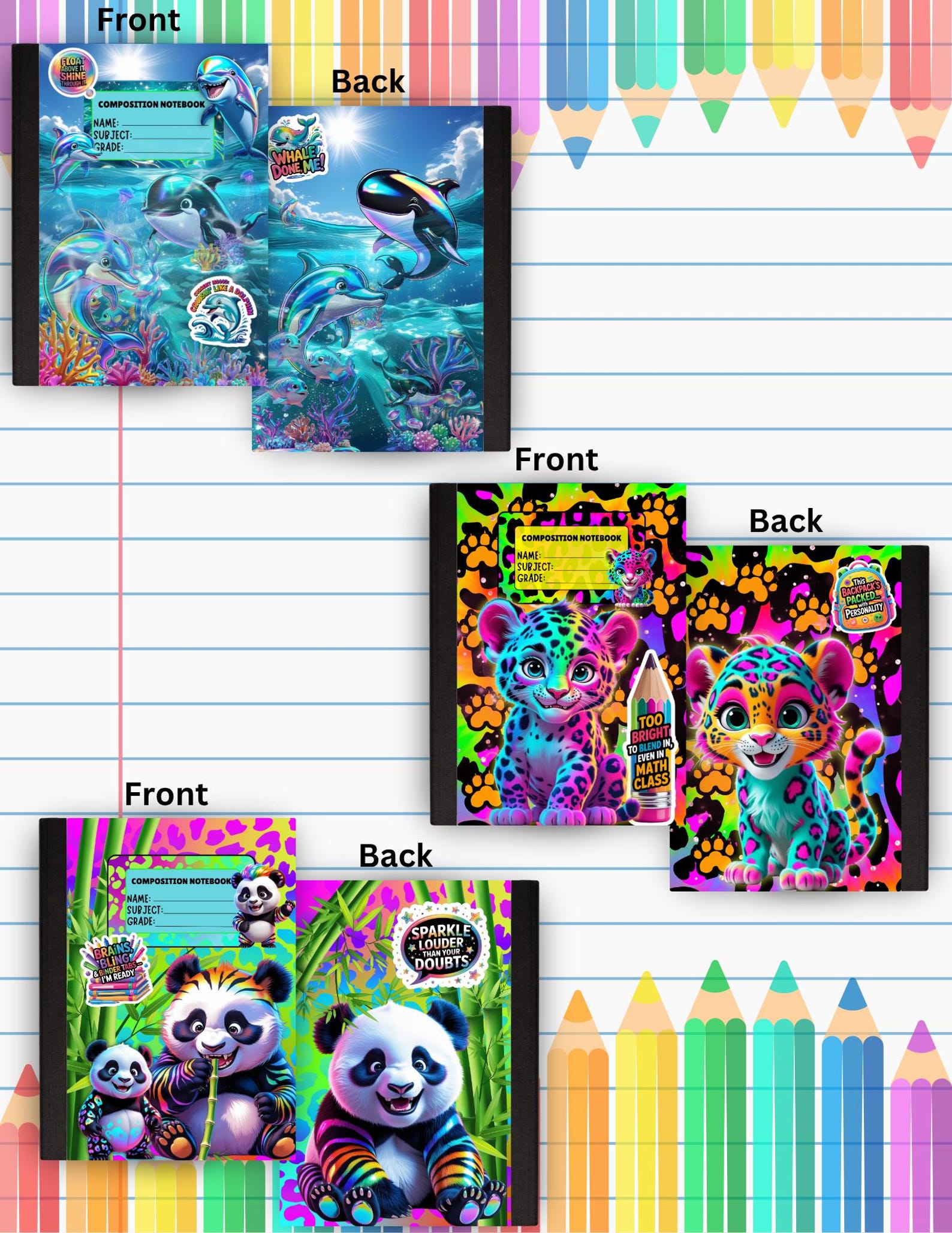 25 Rizz & Remix Magic Composition Notebook Template Bundle, Back to ...