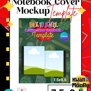 Composition Notebook Drag & Drop Template Mockup, Back to School Mockup ...