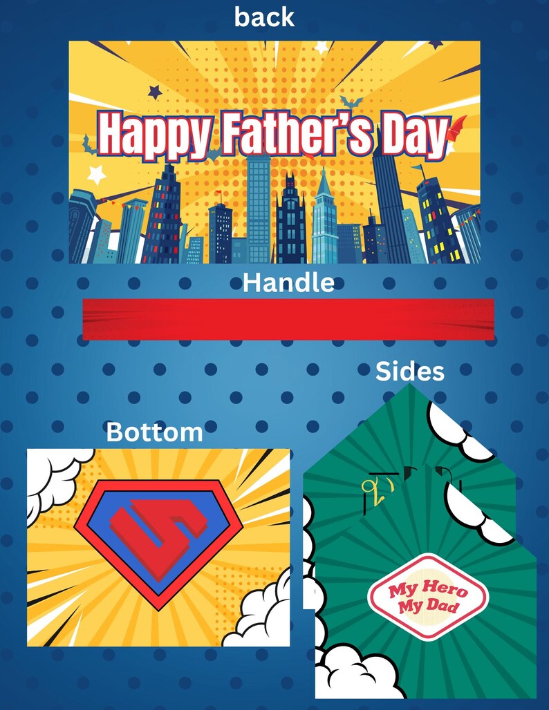 Editable Father's Day Super Dad Tool Box Template, Gift Box, Custom ...