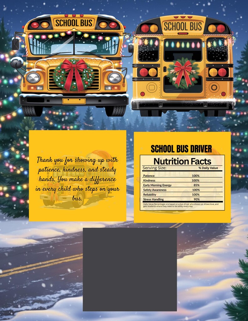 Christmas School Bus Gift Box Template, Foam Board Gift Box - Etsy