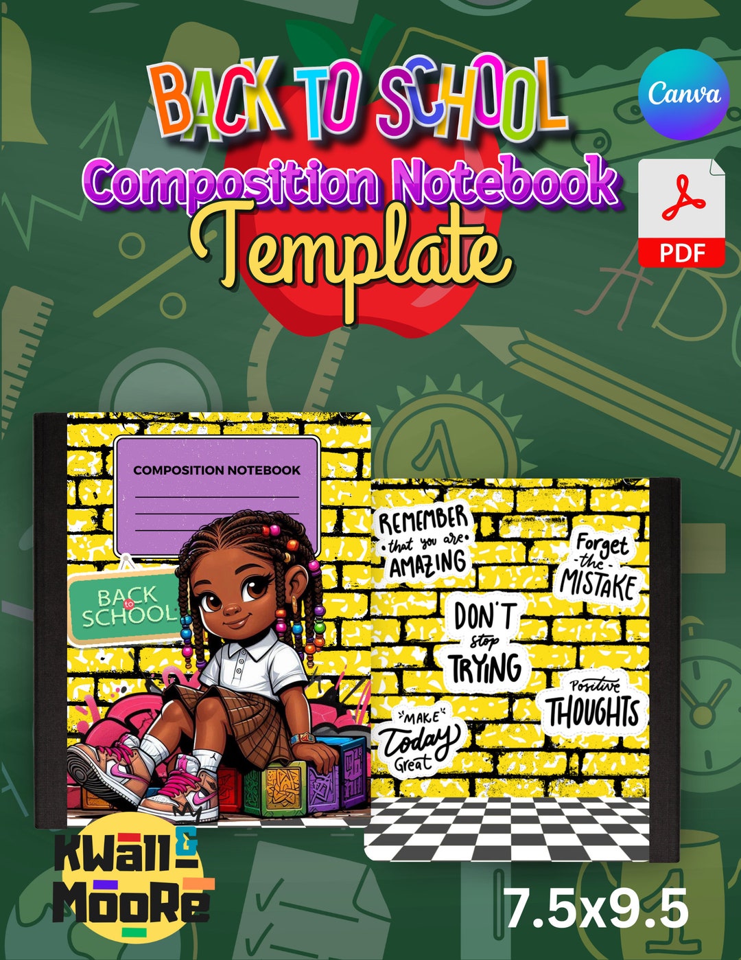 Editable Back 2 School Composition Notebook Template, Back to School ...