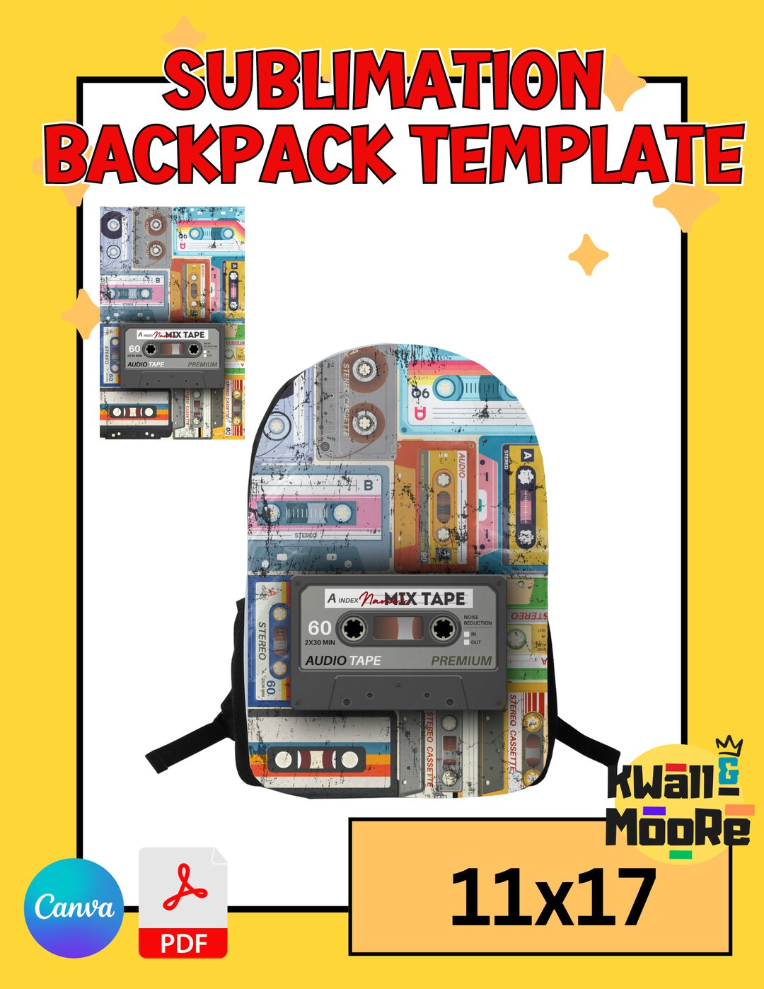 Canva Editable Backpack Sublimation Templates, Back to School ...