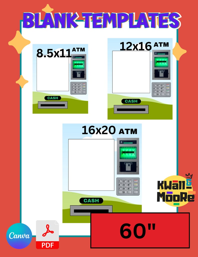 3 Size Blank ATM Machine Template, Gift Box, Custom Gift Box, Foam ...