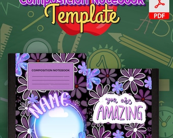 Editable Back 2 School Composition Notebook Template, Back to School ...