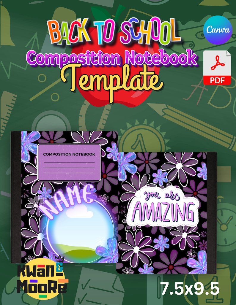 Editable Back 2 School Composition Notebook Template, Back to School ...