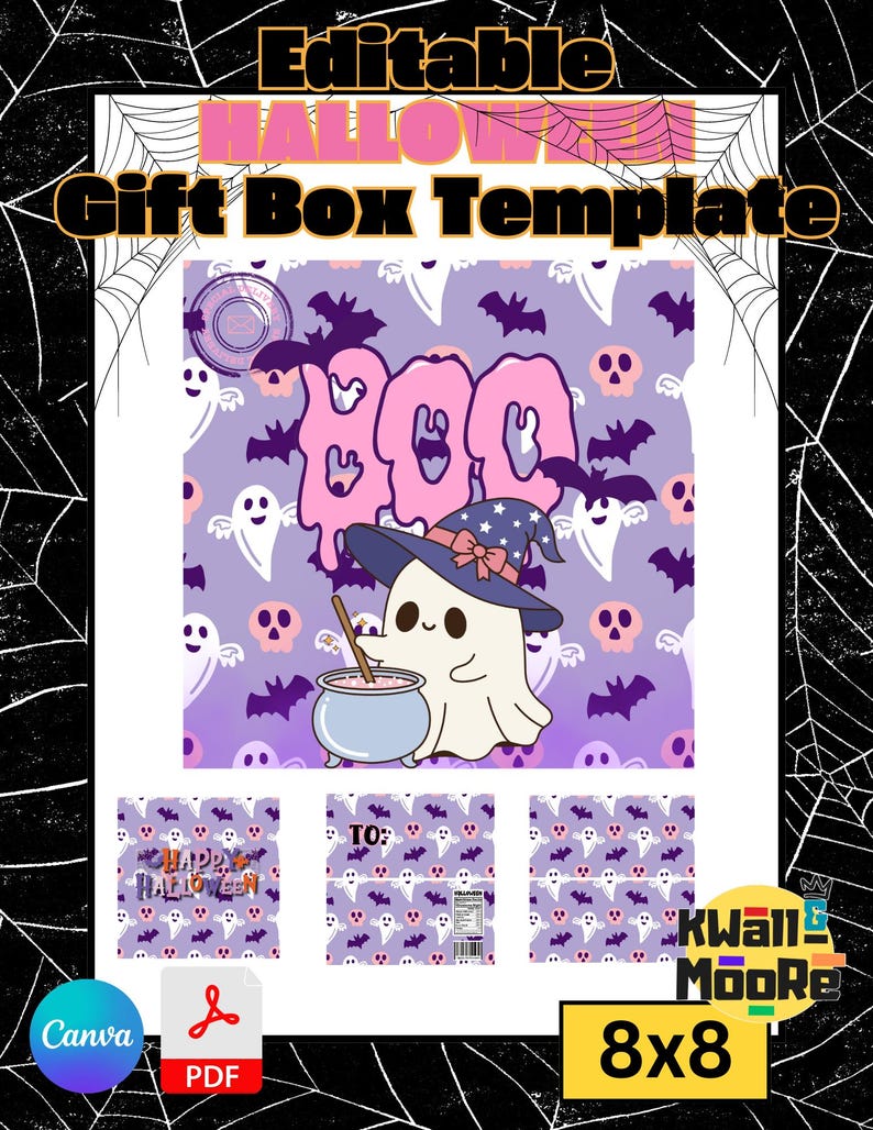 Editable Halloween Spooky Boo Gift Box & Party Favor Bundle Template ...