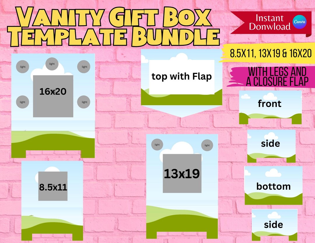 Fully Editable Vanity Gift Box Template, Custom Easter Gift Box, Foam ...