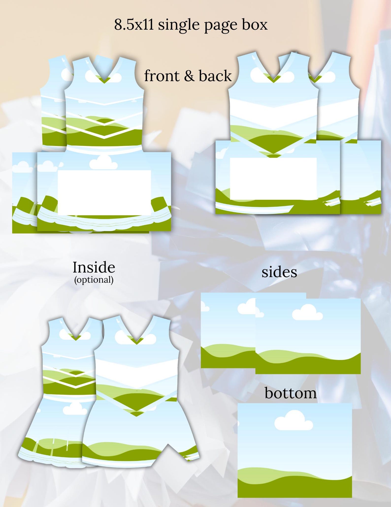 Cheerleading Drag N Drop Gift Box Template Bundle Tutorial Included - Etsy