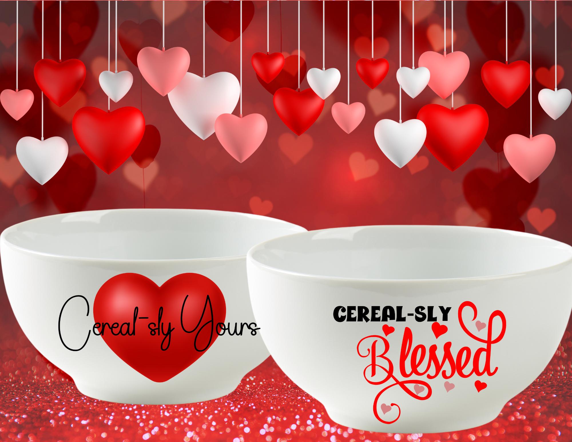 UV DTF Valentine's Day Cereal Bowl Prints, Cereal-sly Love Bowls, UV ...